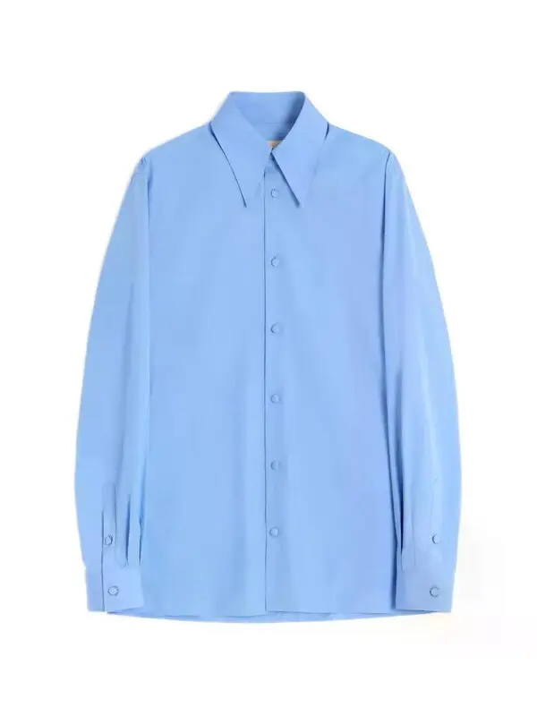 Valentino Garavani Pointed-collar Cotton Shirt - Blue