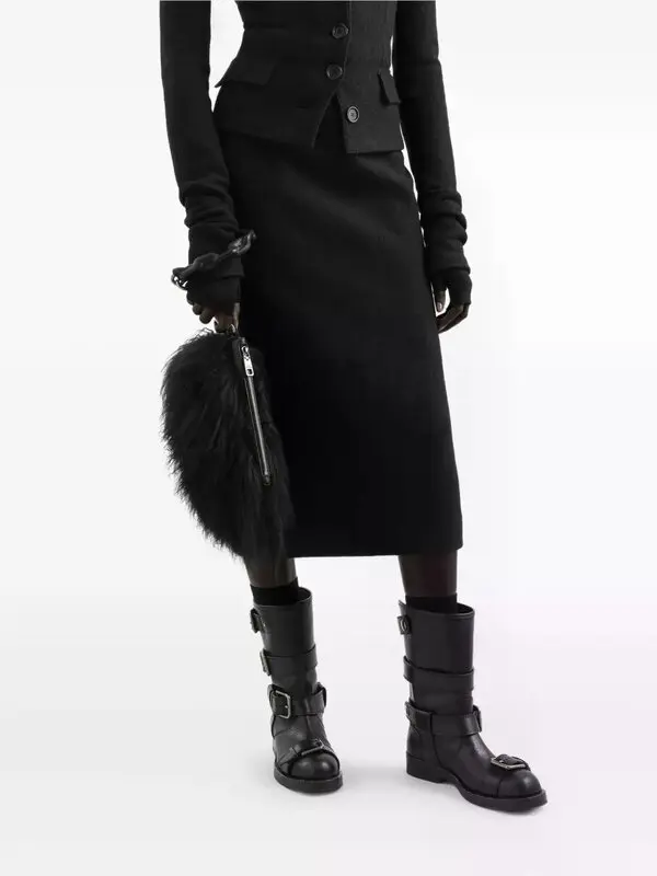 Dolce & Gabbana Fur-trimmed Zip Clutch
