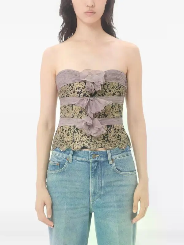 Valentino Garavani Chiffon Top - Grey