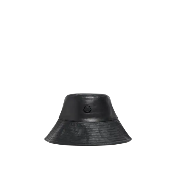 MONCLER X EDWARD ENNINFUL X Ee72 Edward Enninful Leather Bucket Hat - Black