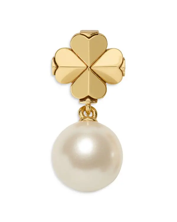 Kate Spade New York Spade Clover & Imitation Pearl Drop Earrings - Pearl/gold