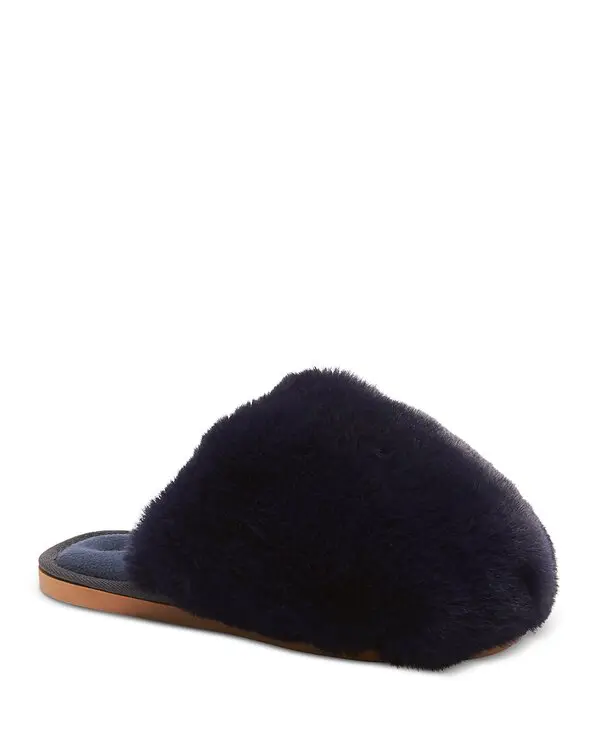 Free People Snowball Slippers - Navy Faux