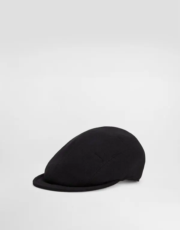 Dolce & Gabbana Wool Crepe Cap With Dg Coin - Black