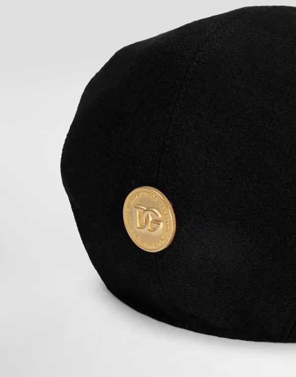 Dolce & Gabbana Wool Crepe Cap With Dg Coin
