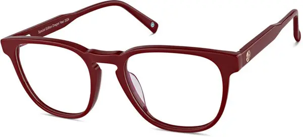 Zenni Square Full Rim Eyeglasses - Red