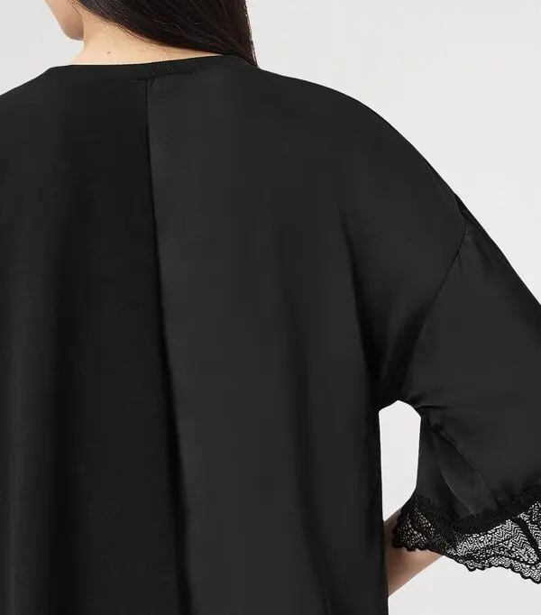 ALLSAINTS Cotton Lace-trim Lenny T-shirt - Black