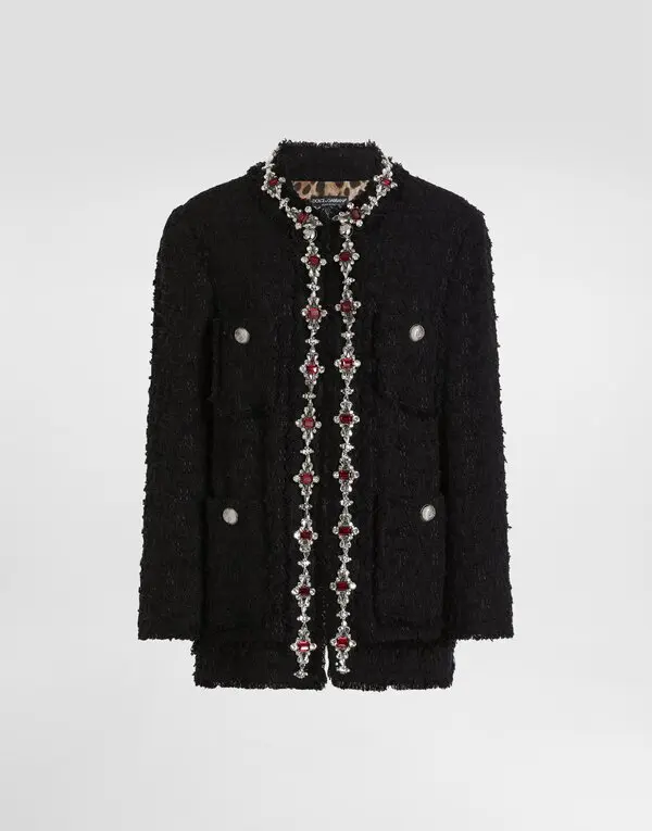 Dolce & Gabbana Wool Jacket With Embroidered Trim