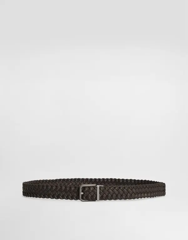 Dolce & Gabbana Woven Goatskin Belt - Brown