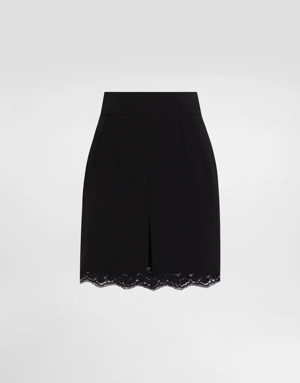 Dolce & Gabbana Double Crêpe Wool Skirt - Black