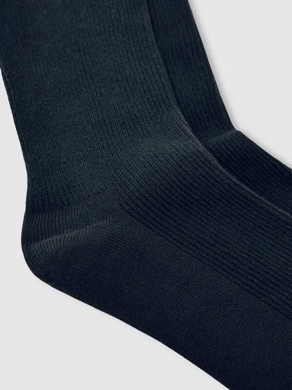 REISS Rae Ribbed Frilly Socks - Black