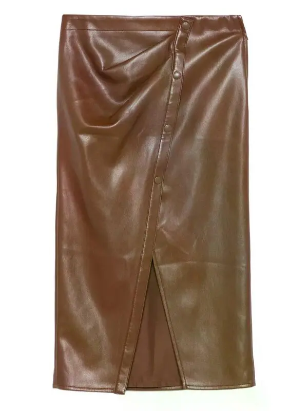 Patrizia Pepe Button-fastening Draped Skirt - Brown