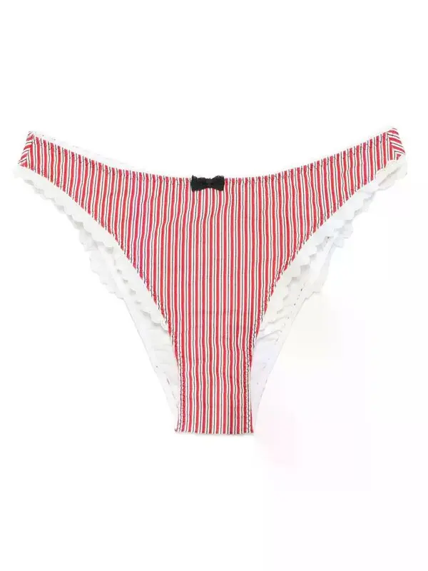 Agent Provocateur Striped Bikini Bottom - Red