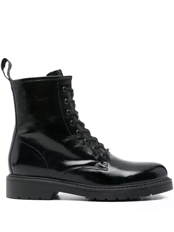 NEROGIARDINI Lace-up Patent-leather Boots - Black