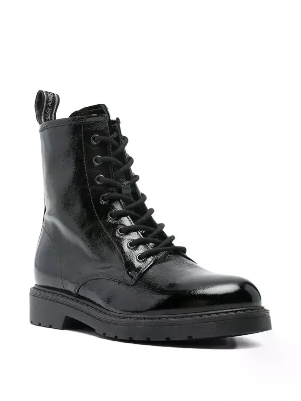 NEROGIARDINI Lace-up Patent-leather Boots - Black