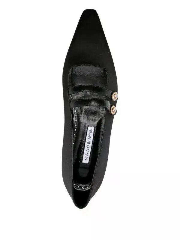 Manolo Blahnik Polmana Pointed-toe Ballet Flats