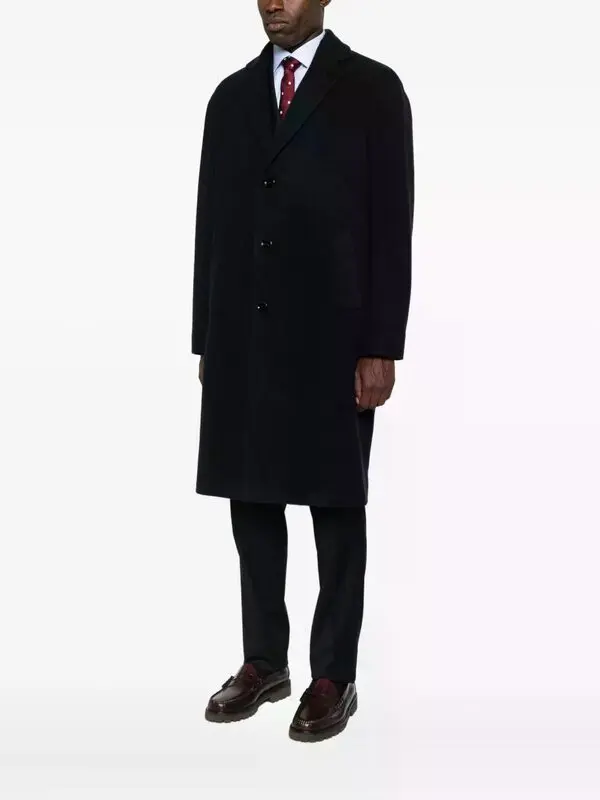 LARDINI Single-breasted Coat With Logo Pin