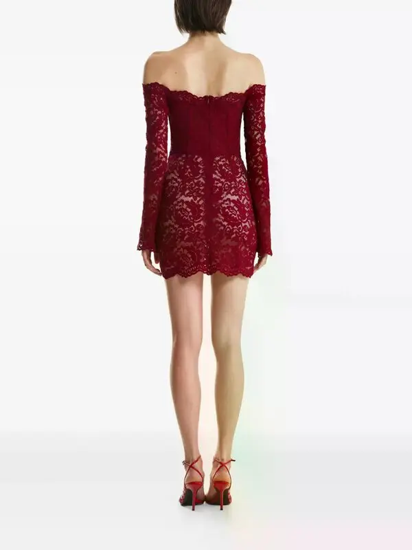 open lace back dress Sexy Red Off-the-Shoulder Bodycon Mini Homecoming Dress
