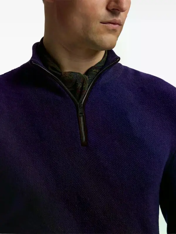 Ralph Lauren Purple Label Half-zip Cashmere Sweater - Blue