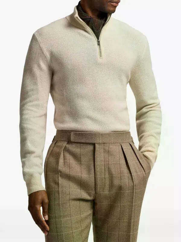 Ralph Lauren Purple Label Half-zip Cashmere Sweater - Neutrals