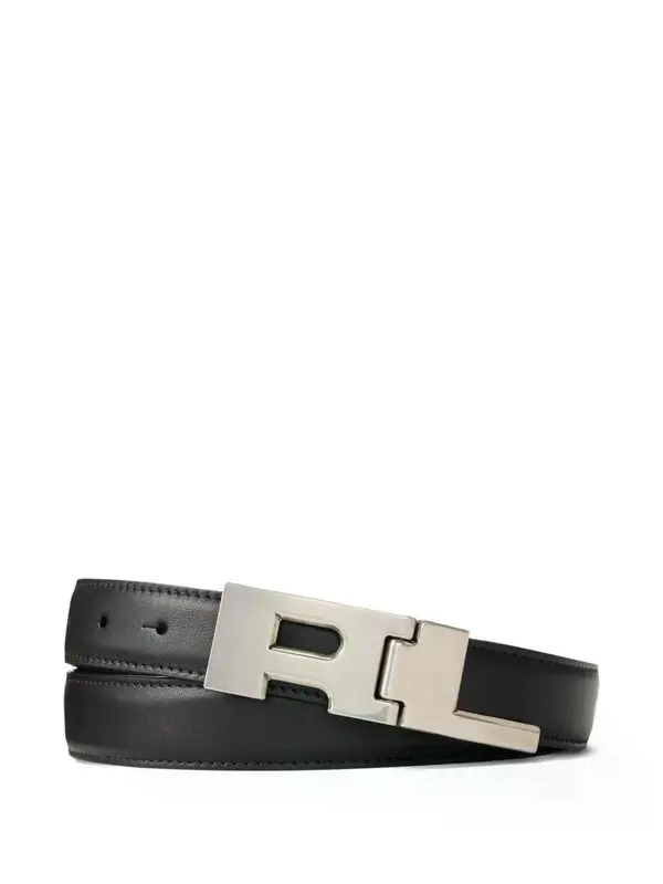 Ralph Lauren Purple Label Logo-buckle Leather Belt - Black