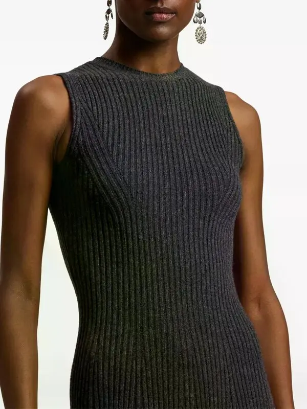 Ralph Lauren Ribbed Sleeveless Midi Dress