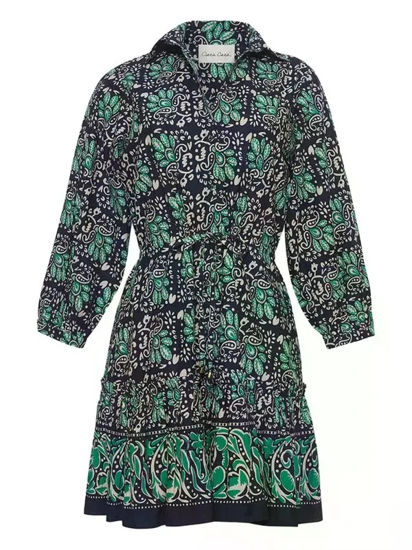 Cara Cara Floral-print Shirt Dress - Blue