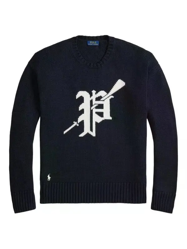 Polo Ralph Lauren Logo-intarsia Crew-neck Sweater - Blue