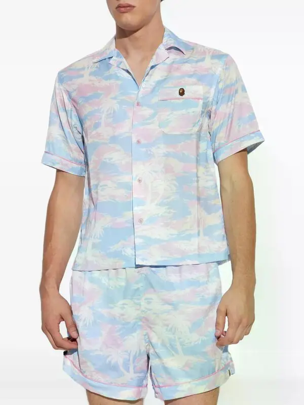 A BATHING APE Palm-tree Print Shirt