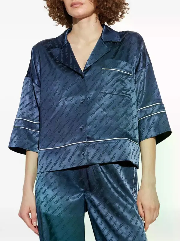 Off-White Satin Pyjama Shirt