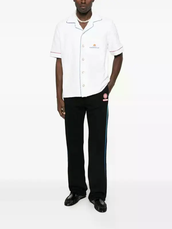 Casablanca Side-stripe Elastic-waist Trousers - Black