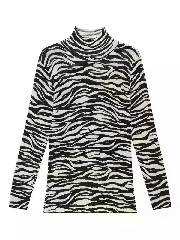 Malìparmi Zebra-print Mock-neck Top