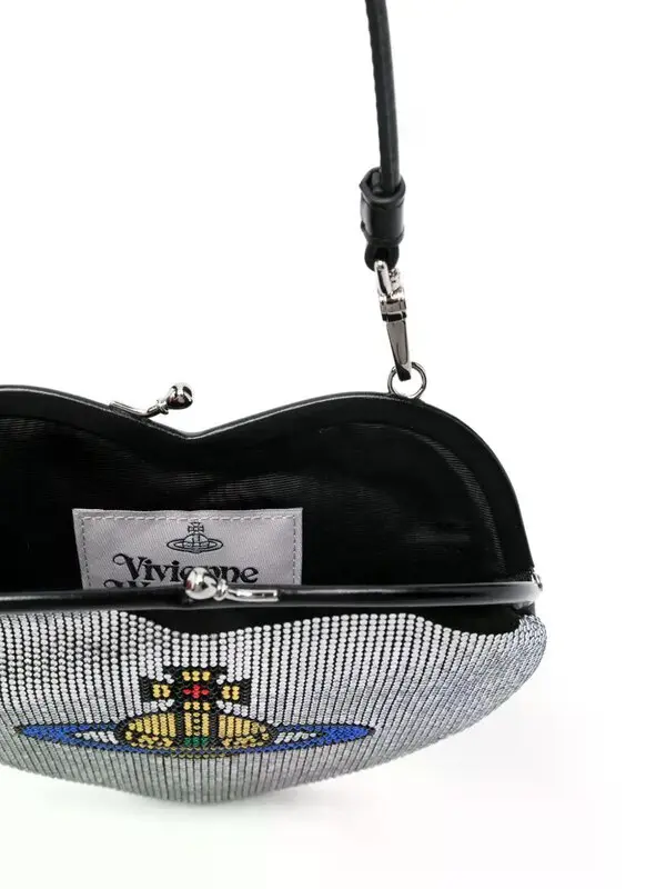 VIVIENNE WESTWOOD Heart-shaped Crystal Clutch - Silver