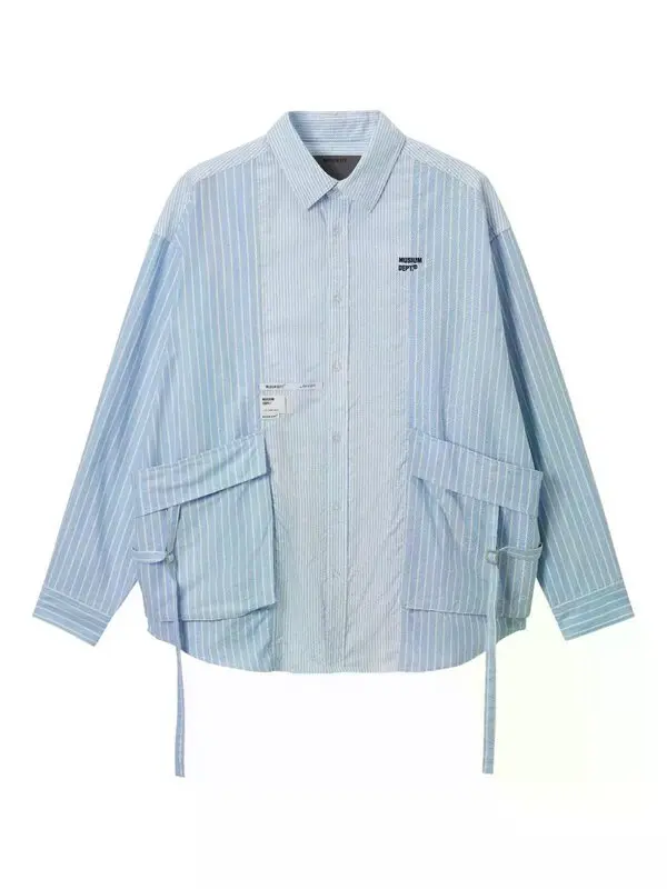 MUSIUM DIV. Striped Panelled Shirt