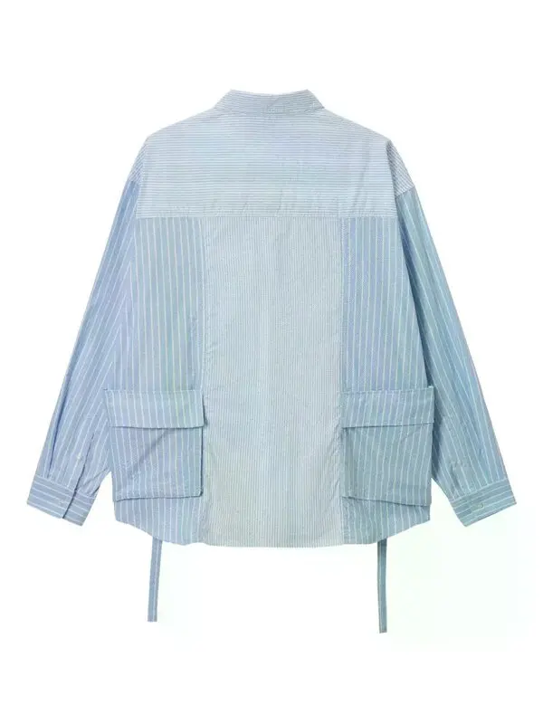 MUSIUM DIV. Striped Panelled Shirt
