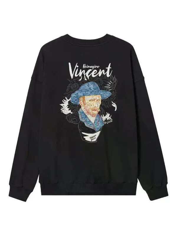 MUSIUM DIV. Van Gogh Embroidered Relaxed Sweatshirt