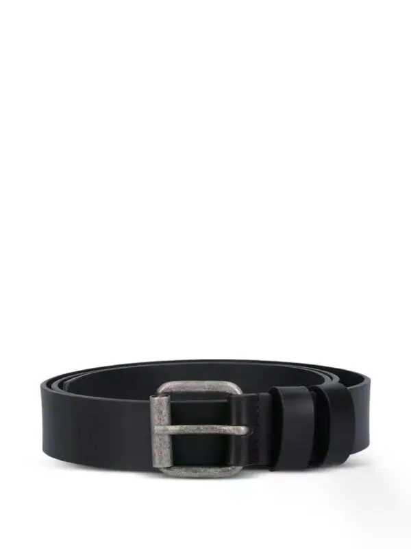 Aspesi Buckle Leather Belt - Black