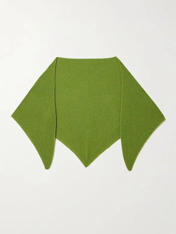 Daughter Fionn Ribbed Cashmere Scarf - Green