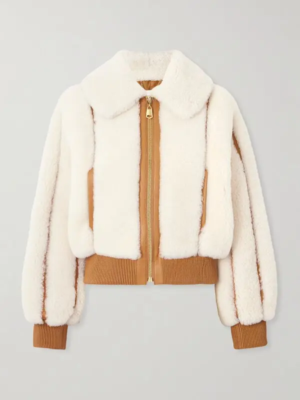 Zimmermann Shearling Bomber Jacket - Cream