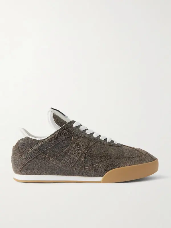 Chloé Kick Crinkled-leather Sneakers - Brown