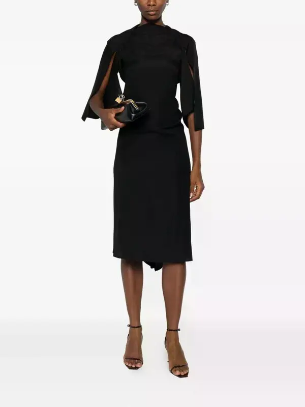 STEPHAN JANSON Puff-sleeve Sheath Midi Dress