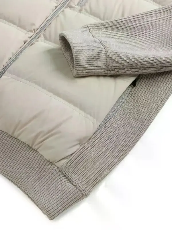 Woolrich Quilted Knitted-panel Coat