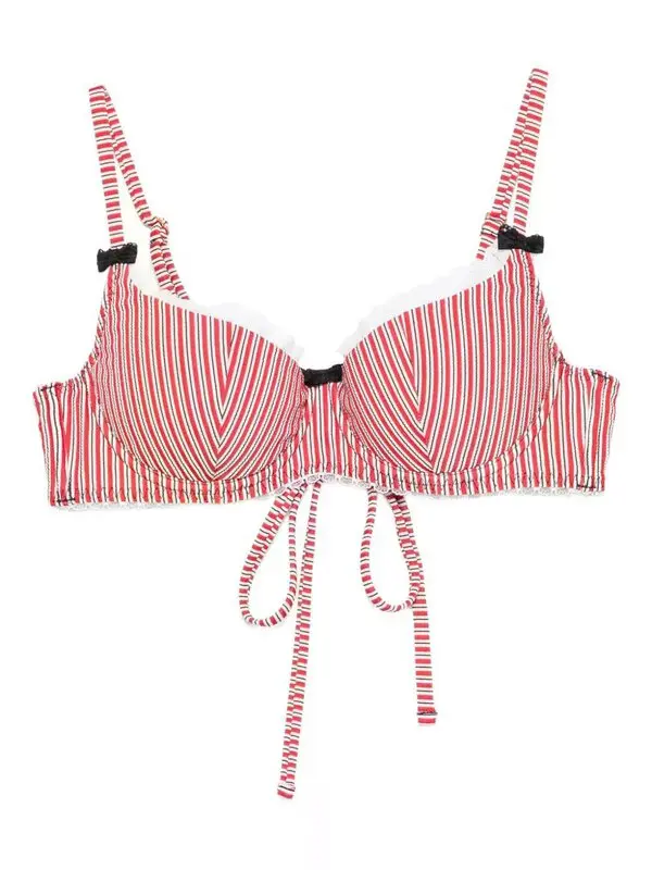 Agent Provocateur Milli Striped Bikini Top - White