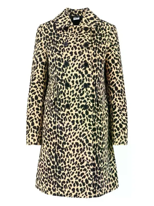 Aspesi Leopard Print Double-breasted Coat
