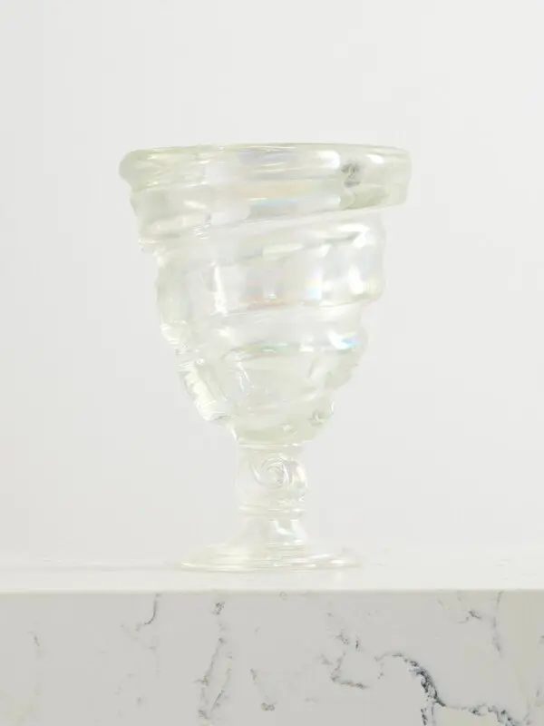 Sophie Bille Brahe Cellophane Iridescent Murano Glass Vase - Neutrals