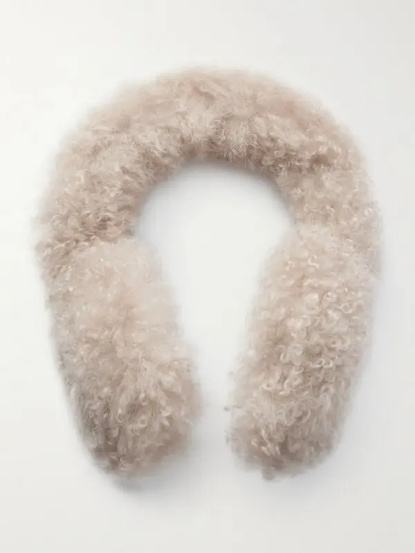 YVES SALOMON Wool-trimmed Shearling Earmuffs - Neutrals