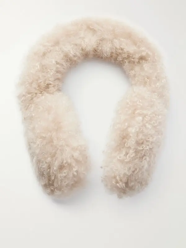 YVES SALOMON Wool-trimmed Shearling Earmuffs - Neutrals
