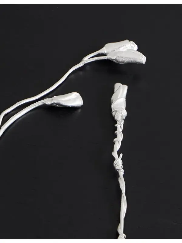 Completedworks Set Of Two Plated Flower Ornaments