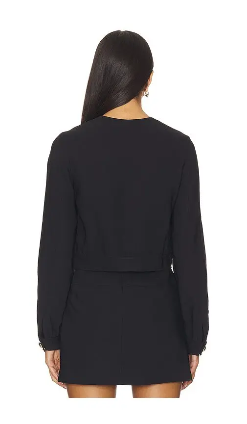 Amanda Uprichard Nina Cropped Jacket With Gold-tone Buttons