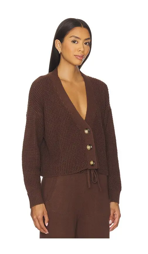 Eberjey Recycled Sweater Cropped Cardigan - Chocolate