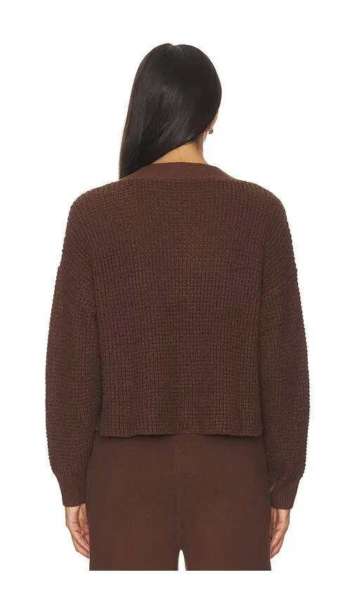 Eberjey Recycled Sweater Cropped Cardigan - Chocolate